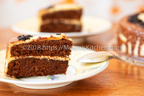 Mocha cake with Coffee Buttercream/ Mocha Rum Cake - MeemisKitchen